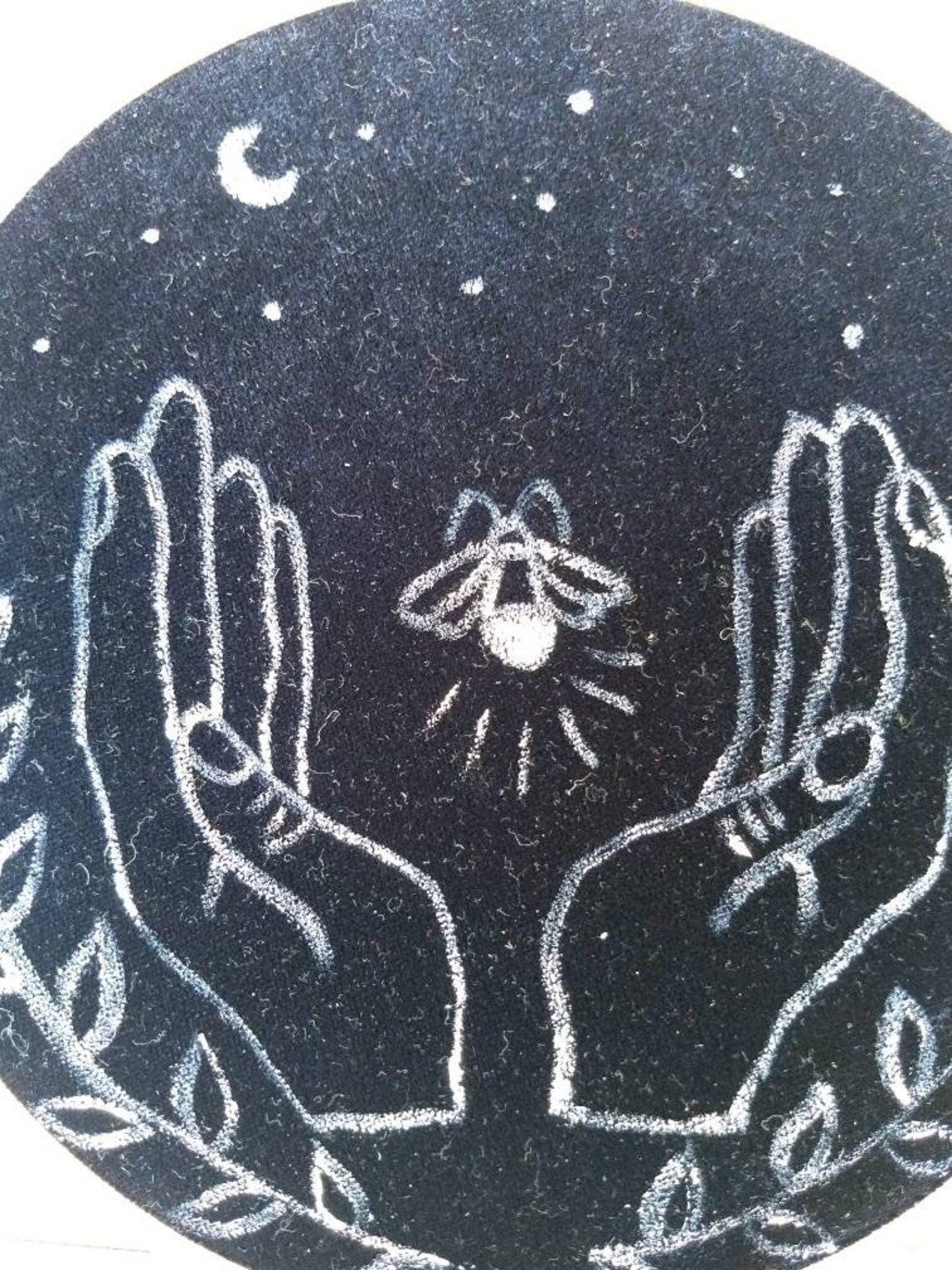 Hand Painted Firefly and Hands Velvet Painting | Etsy