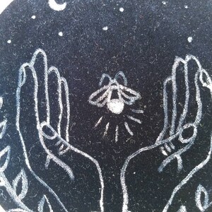 Hand Painted Firefly and Hands Velvet Painting - Etsy