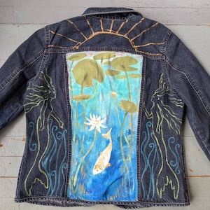 Hand Painted Original Underwater Mermaid Pond Denim Jacket - Etsy