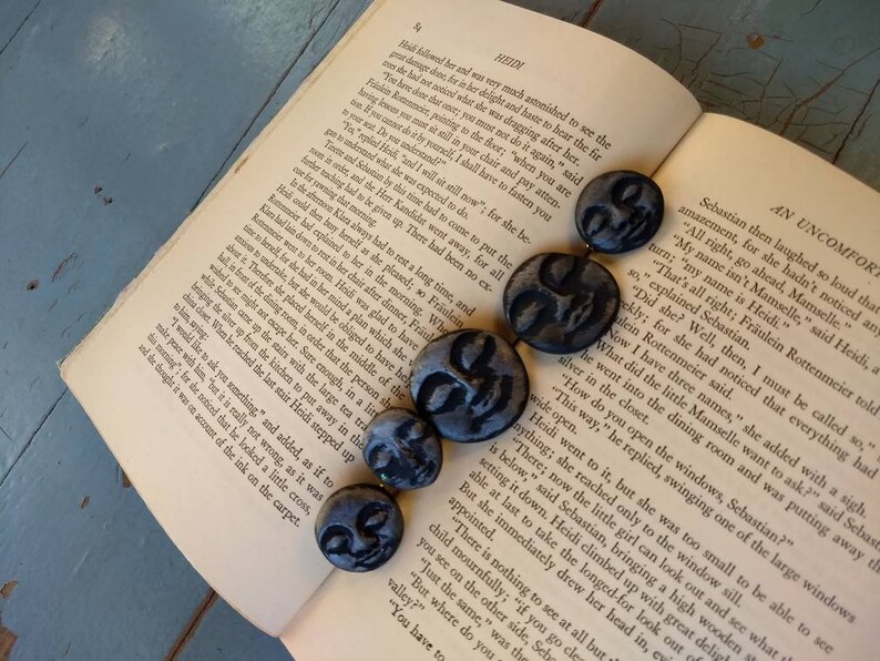 Handmade Polymer Clay Happy Tear Moon Face Pin | Etsy