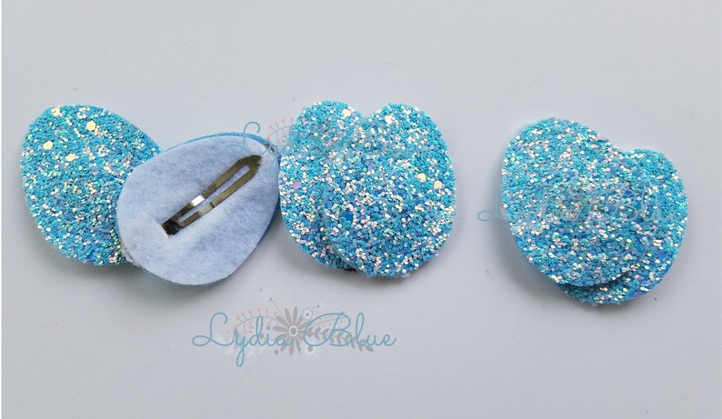 Egg Shaped Snap Clip Clippies Blue Glitter Canvas Hair Clip - Etsy