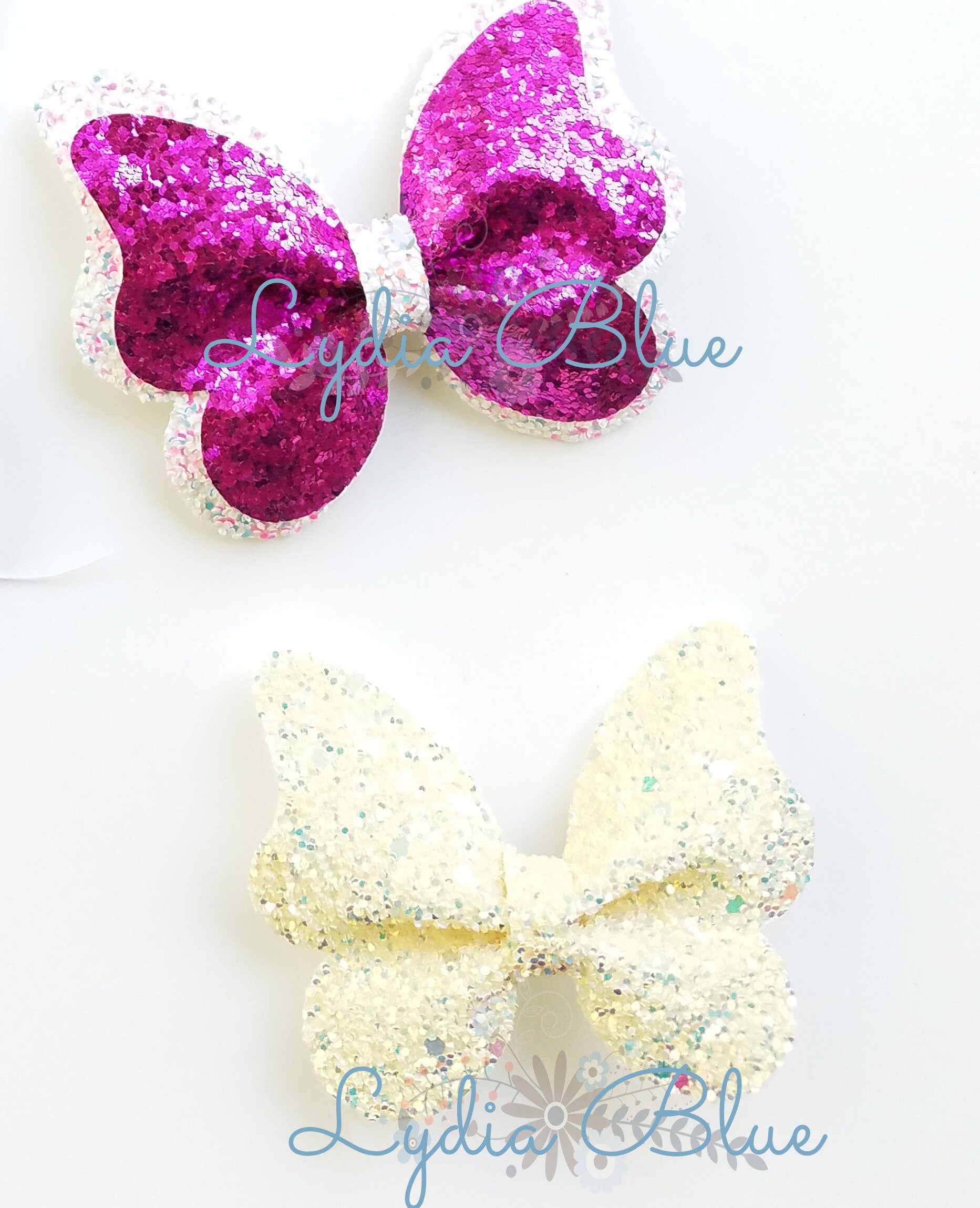 Butterflies Butterfly Hair Bows Glitter Canvas Cotton Canvas Faux ...