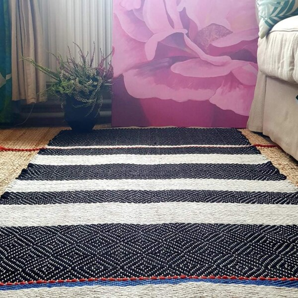 Black and White Rug - Etsy