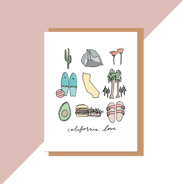 California Greeting Cards - Etsy