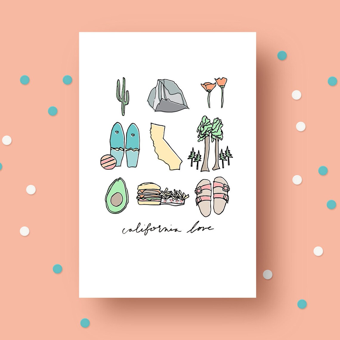 California Love West Coast California Things Greeting Card - Etsy