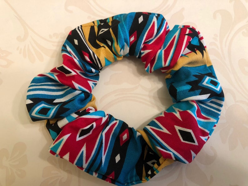 Tribal Scrunchies- Native American Fabric Hair Scrunchie Ponytail ...