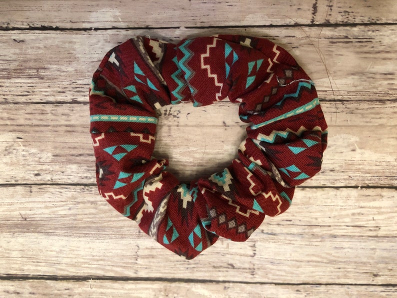 Tribal Scrunchies- Native American Fabric Hair Scrunchie Ponytail ...