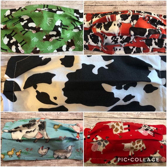 Cow Face Masks Cute Cow Mask Farm Animal Masks Cow Print | Etsy