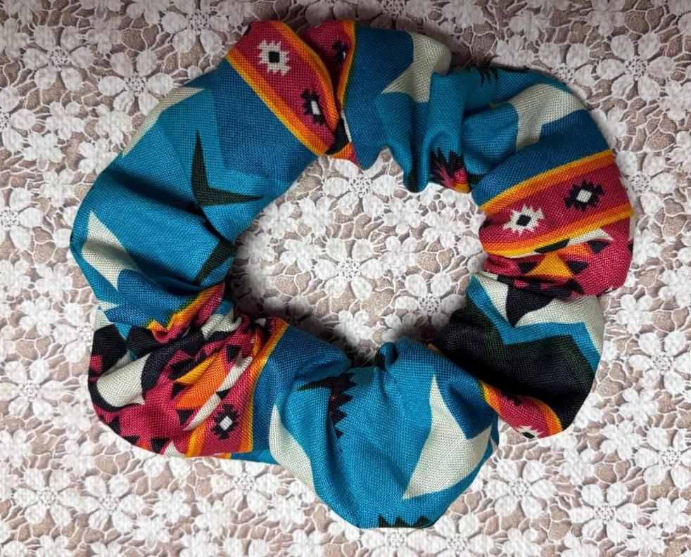 Tribal Scrunchies- Native American Fabric Hair Scrunchie Ponytail ...