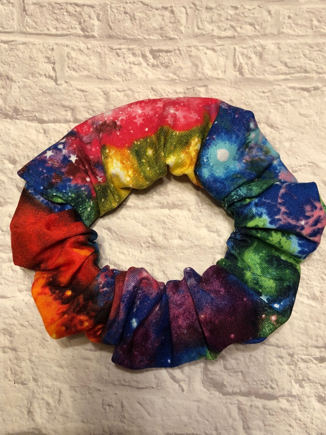 Galaxy Scrunchie, Handmade Hair Space Fabric Scrunchie Ponytail Tie ...