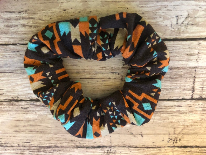 Tribal Scrunchies- Native American Fabric Hair Scrunchie Ponytail ...