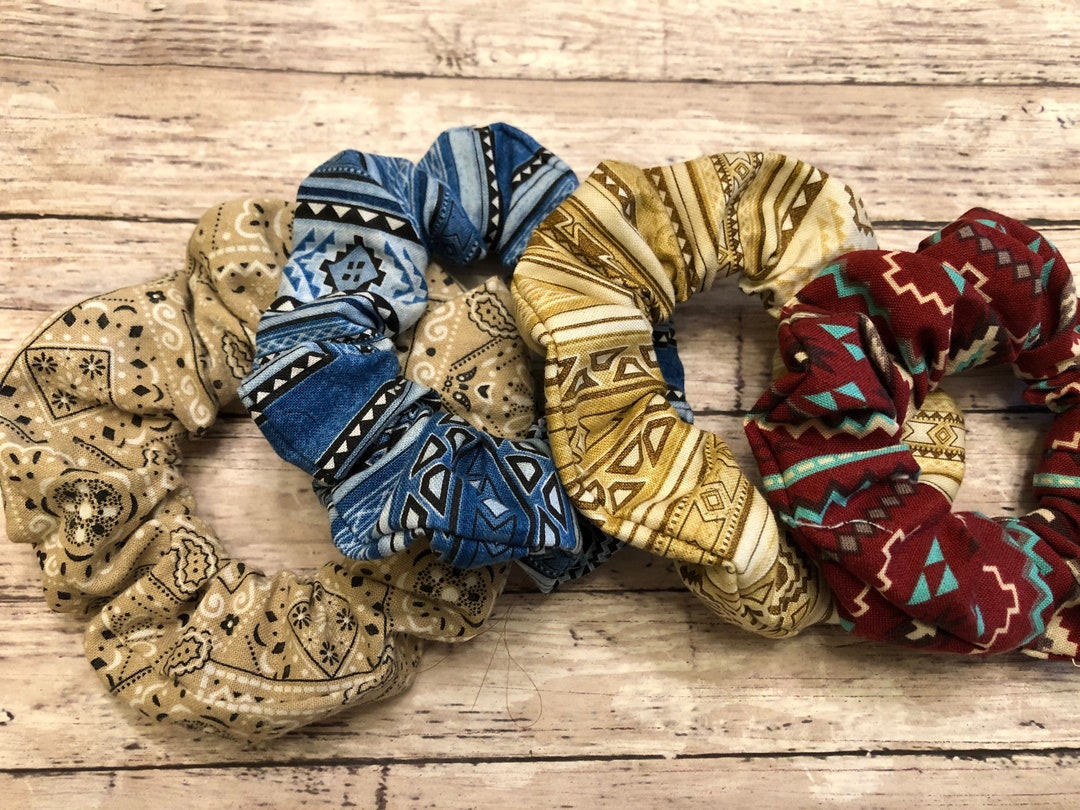 Tribal Scrunchies- Ponytail Holder- Western Scrunchie- Southwest Hair ...