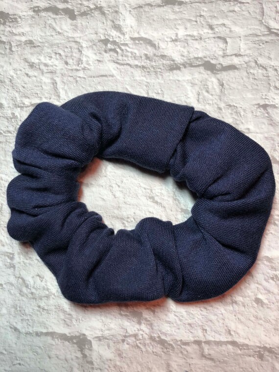 Navy Scrunchie Knit Fabric Blue Hair Scrunchie Basic - Etsy