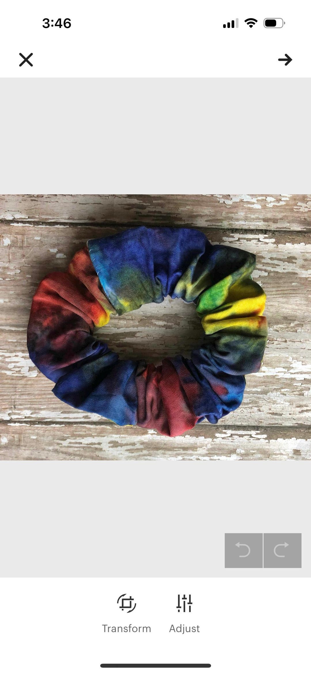 Rainbow Color Batik Green Yellow Fabric Handmade Hair Scrunchie ...