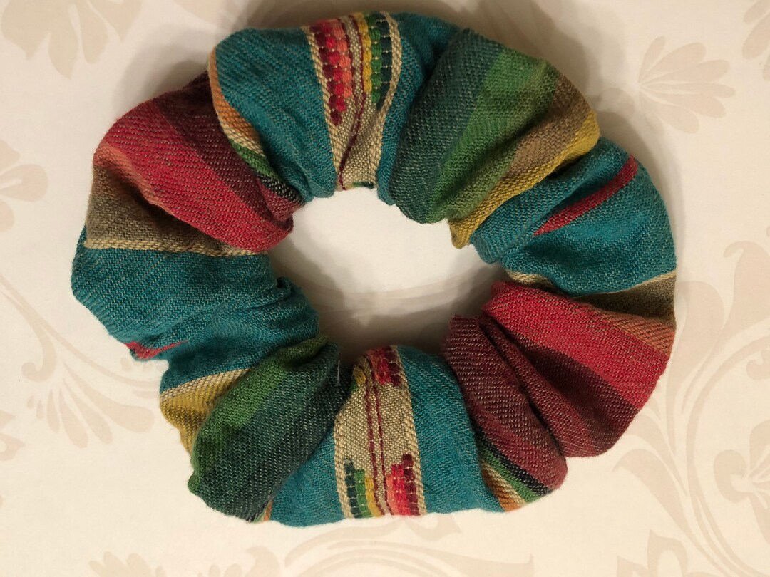 Green Tribal Scrunchie Ponytail Holder Hair Tie Accessories, Tribal ...