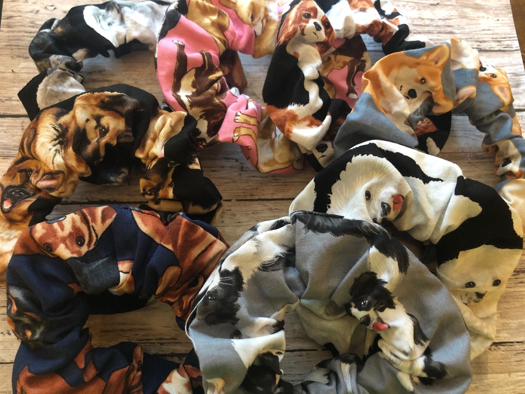 Dog Scrunchies- Fabric Hair Scrunchies, Collie, Dachshind, Poodle ...
