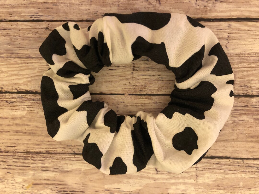 Cow Print Hair Scrunchie, Farm Animals Scrunchies, Cow Fabric, Cute Cow ...