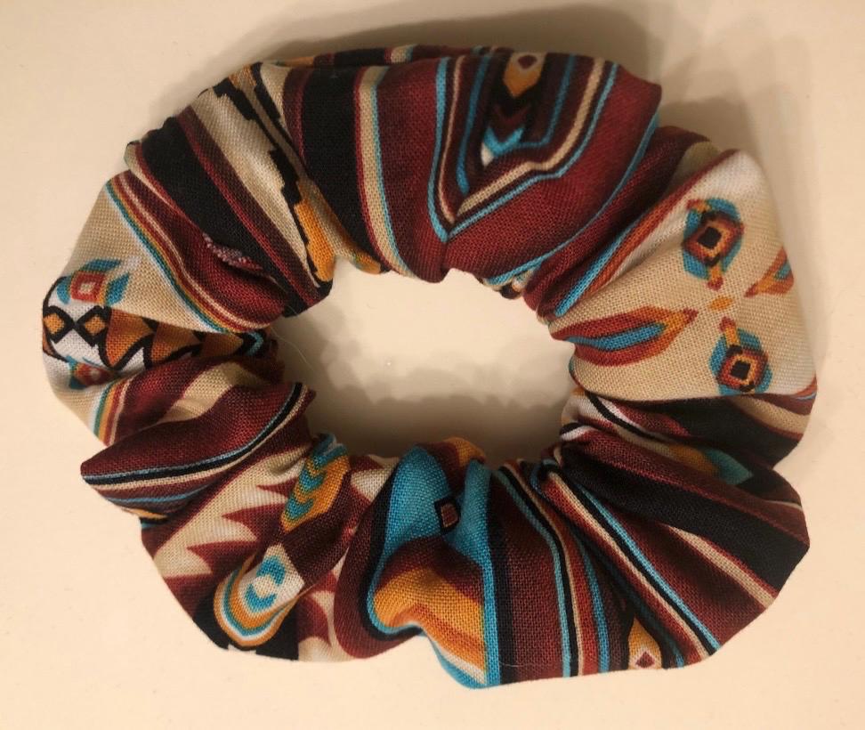 Tribal Scrunchies- Native American Fabric Hair Scrunchie Ponytail ...