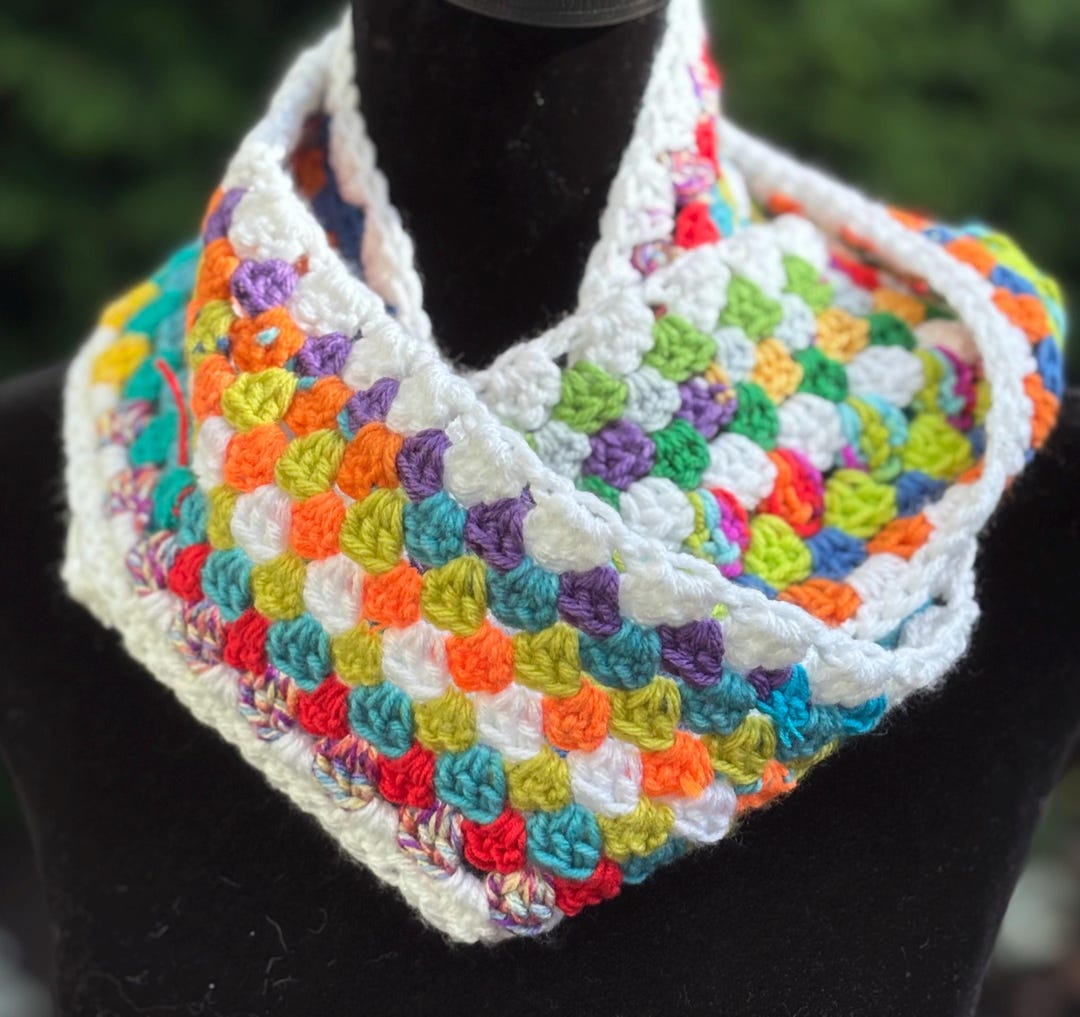 Multicolor Scarf Retro Rainbow Scrap Scarf, Ombre Scarf, Handmade ...