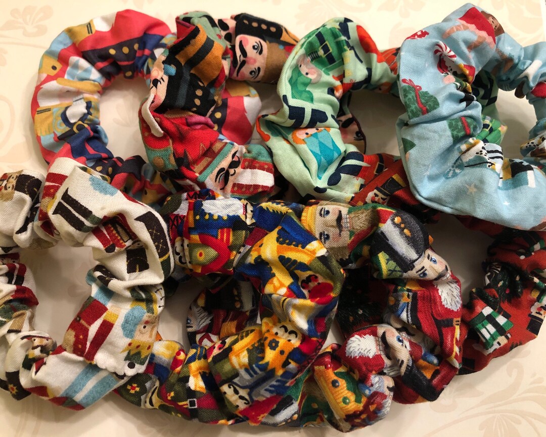 Christmas Nutcracker Scrunchie Holiday Scrunchie Ponytail Holder Aqua ...