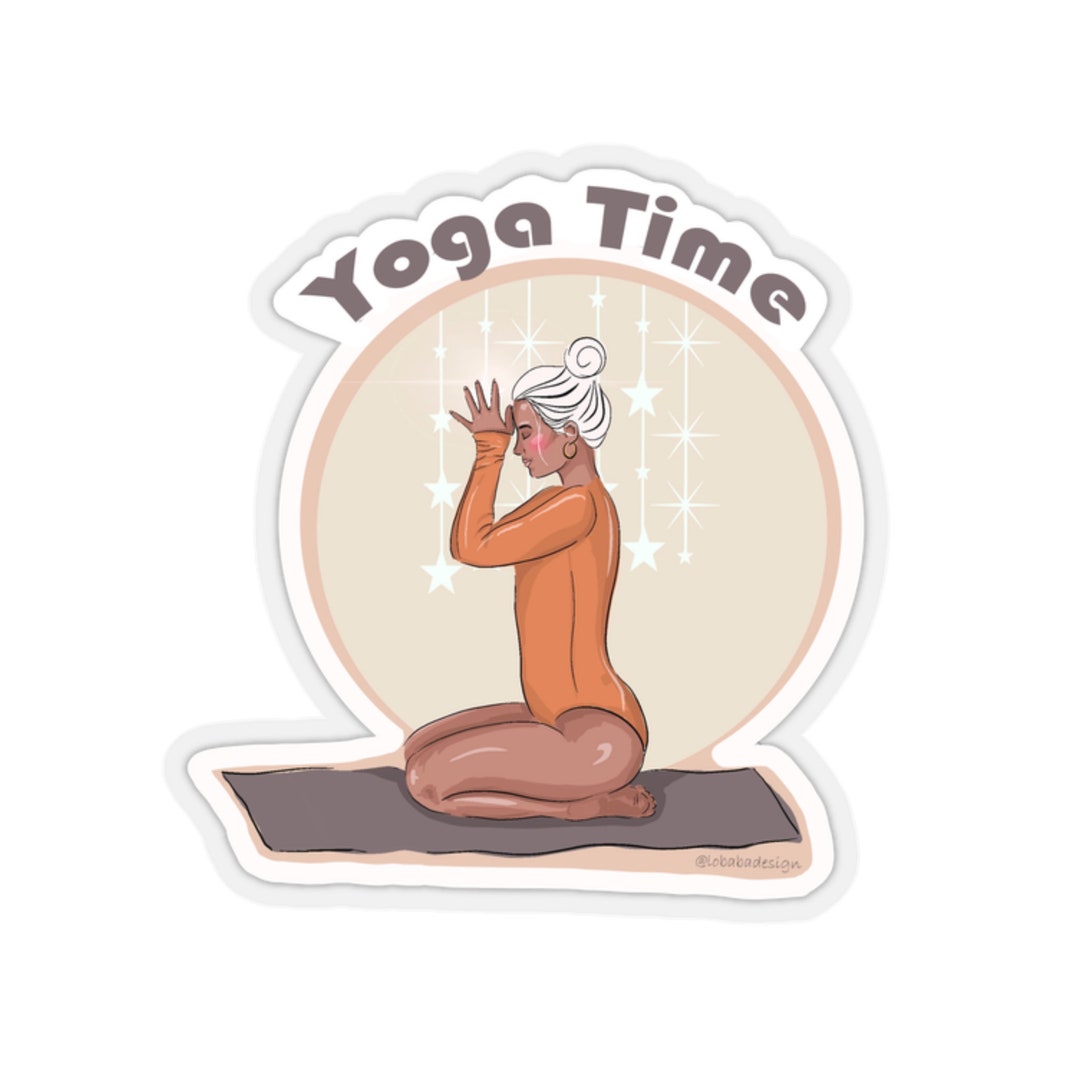 Yoga Sticker, Cute Yoga Girl Sticker, Relax Sticker, Sweet Girl ...