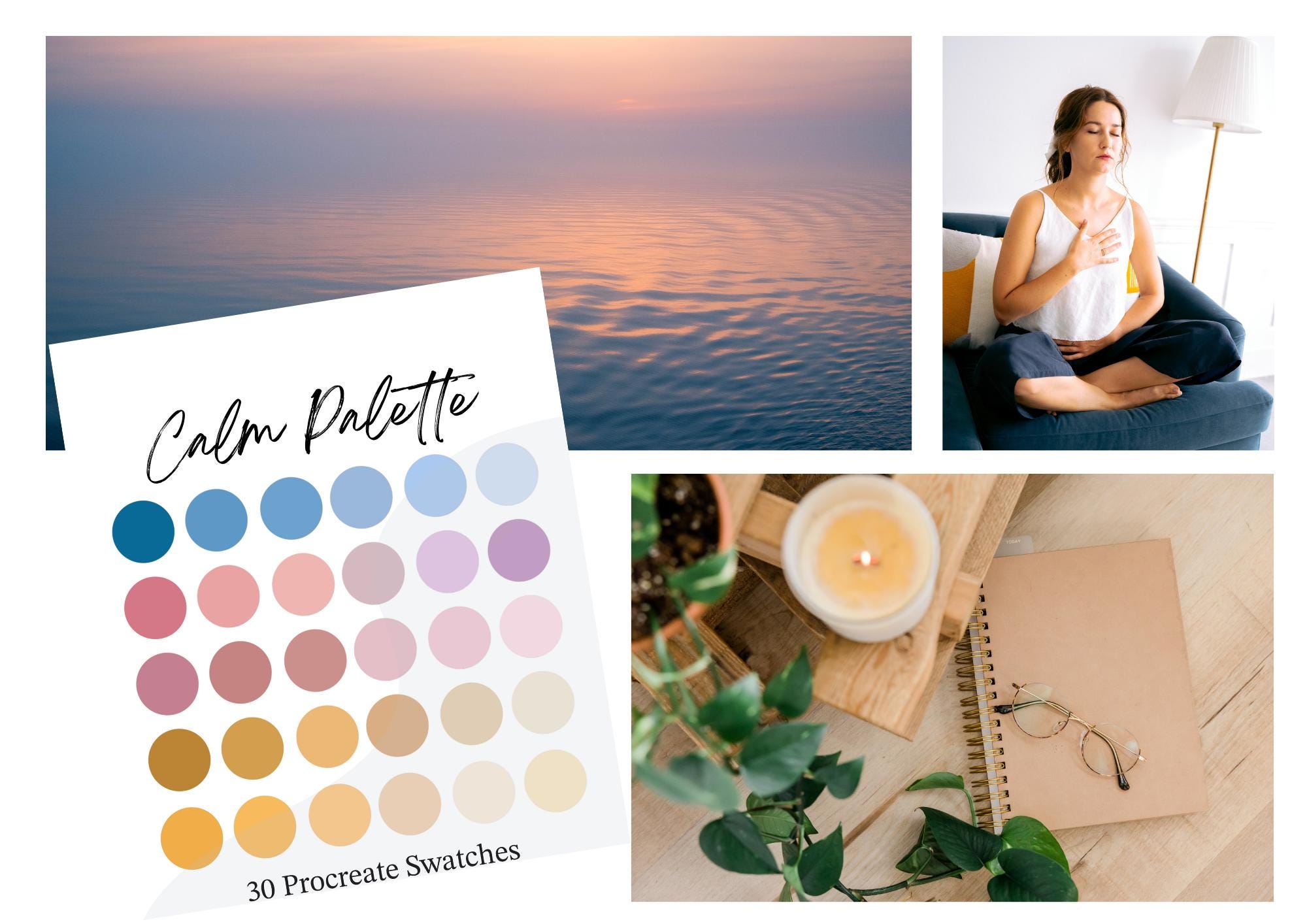 Tranquil Tones Palette, PROCREATE Color Palette, Pastel Colors, Instant ...