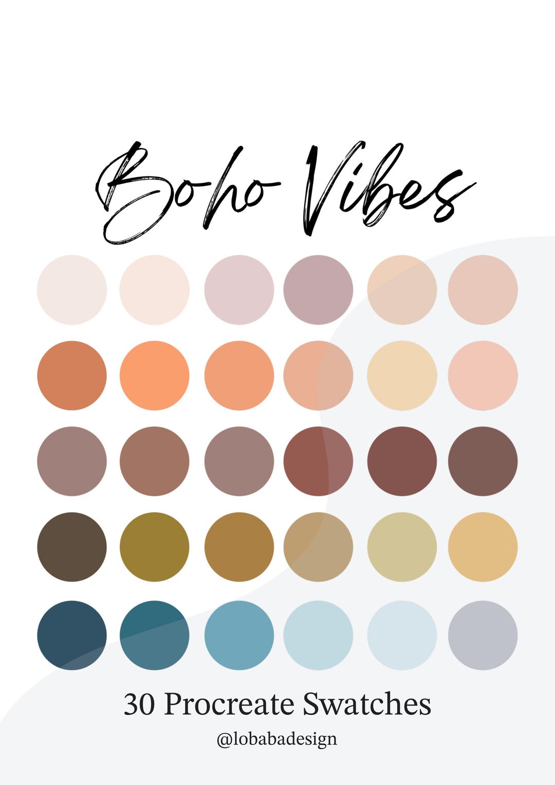 Procreate Boho Color Palette, Procreate Swatches, iPad Illustration ...
