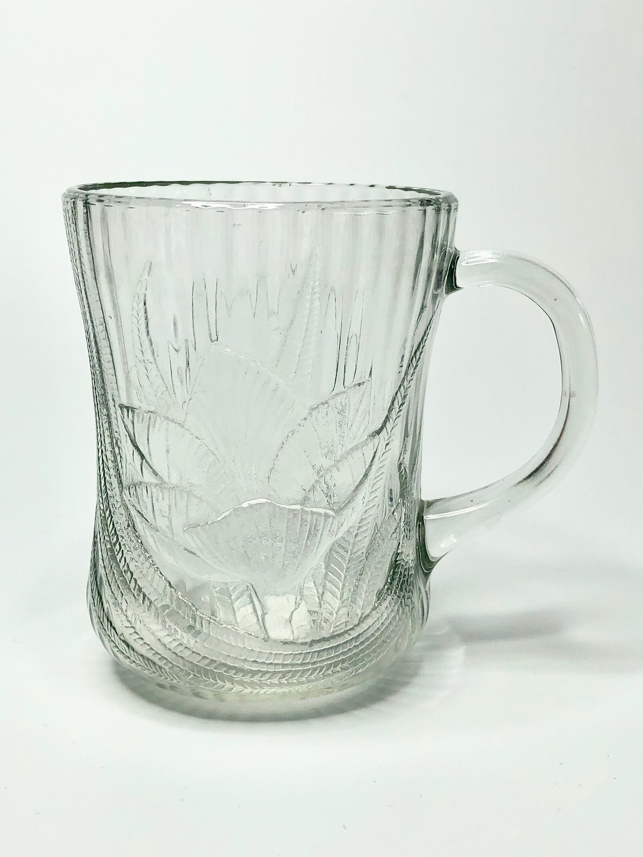 Vintage Glass Mug With Flower Design Boho Home Decor Etsy