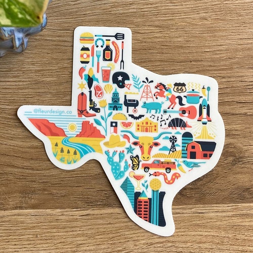 Texas Vinyl Sticker Texas Waterproof Car Decal Laptop - Etsy