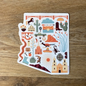 Arizona Vinyl Decal, Arizona Sticker, Car Decal, State Sticker, Outdoor ...