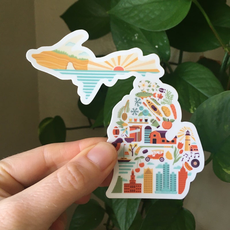 Michigan Sticker - Etsy
