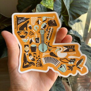 Louisiana Sticker, Louisiana State Decal, State Map Sticker, Travel ...