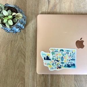 Washington State Sticker, Weatherproof Vinyl Sticker, Laptop Sticker ...