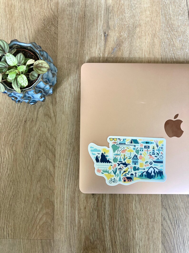 Washington State Sticker Weatherproof Vinyl Sticker Laptop - Etsy