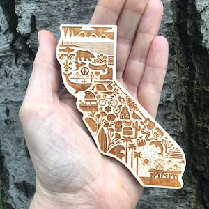 California Magnet, Wooden State Magnet, California Gift, Home State ...