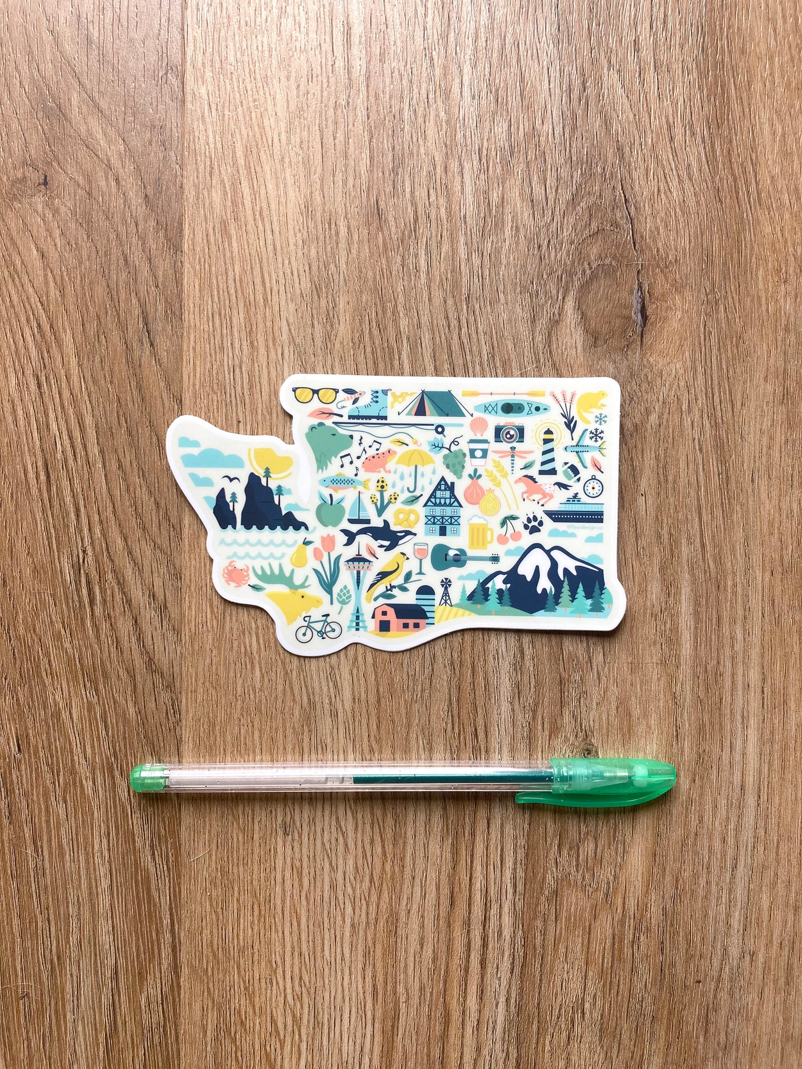 Washington State Sticker Weatherproof Vinyl Sticker Laptop - Etsy