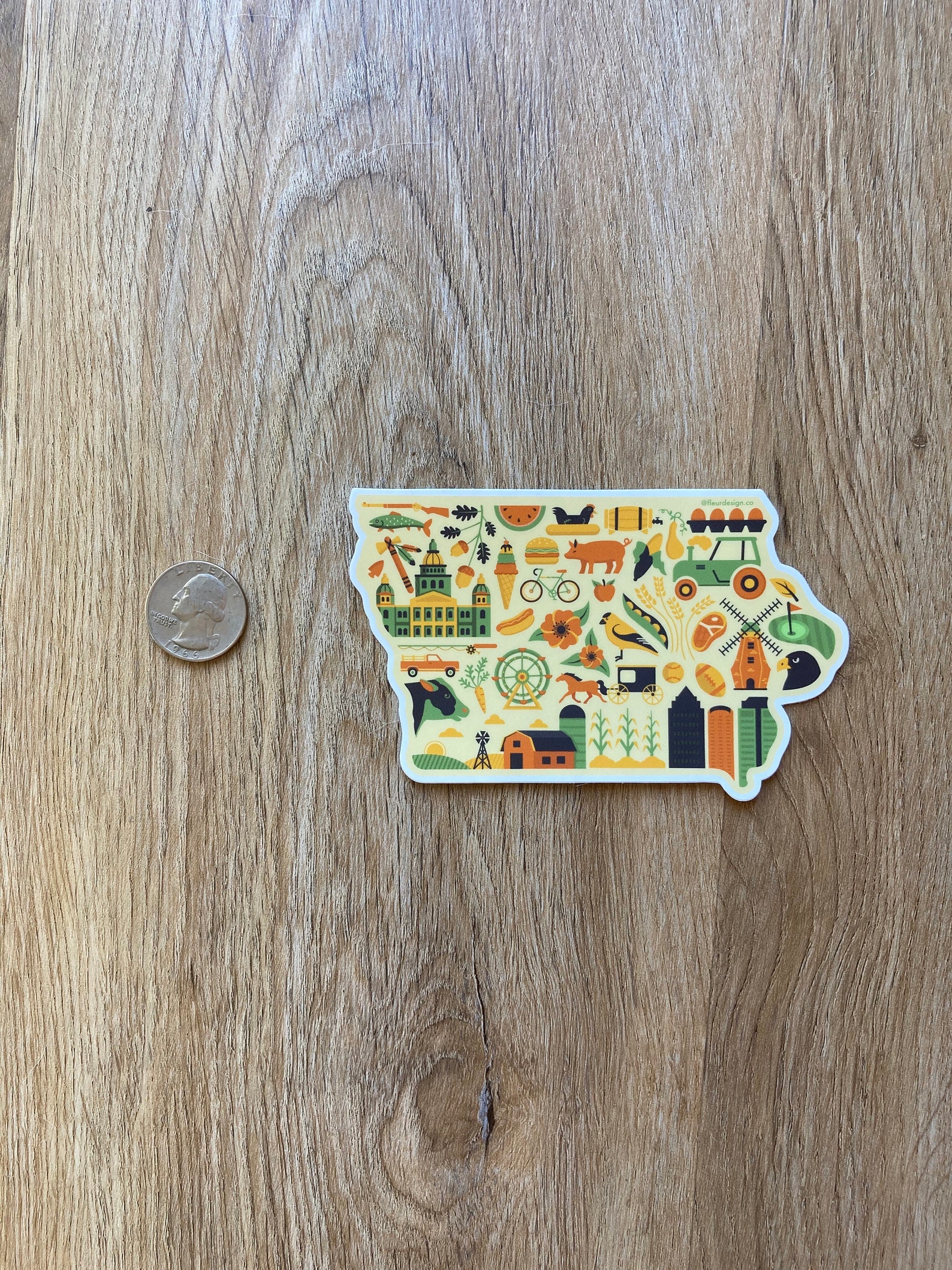 Iowa Sticker, Iowa Decal, State Map Sticker, Waterproof Water Bottle ...