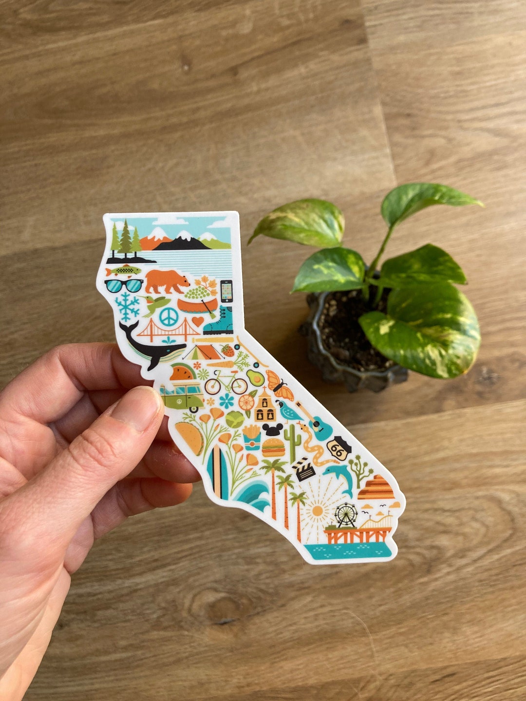 California Sticker, California Map Decal, Home State Sticker ...