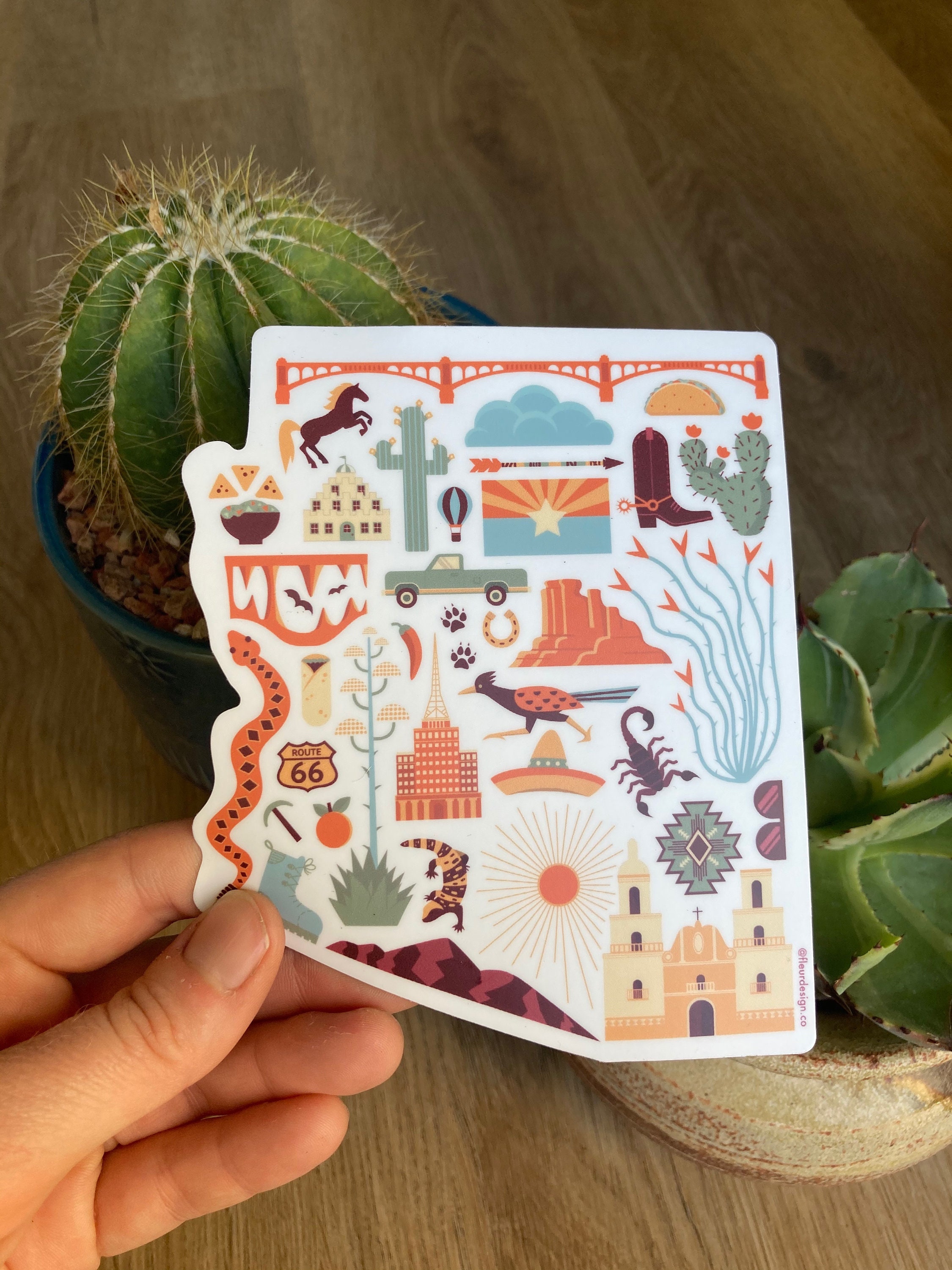 Arizona Vinyl Decal Arizona Sticker Car Decal State | Etsy