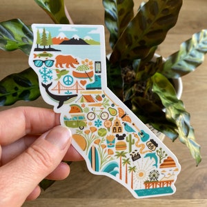 California Sticker, California Map Decal, Home State Sticker ...