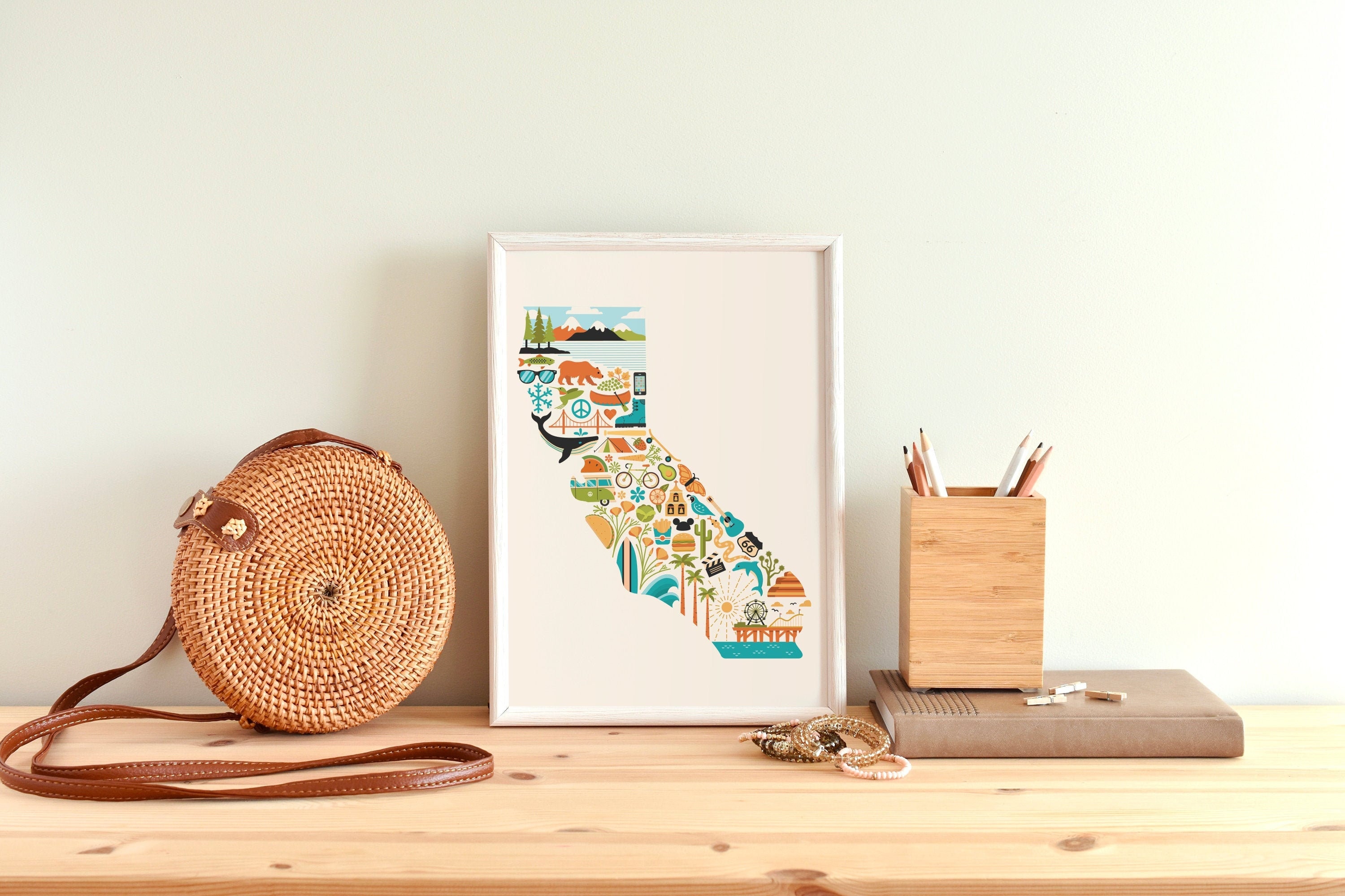 California State Print California Decor California Wall - Etsy