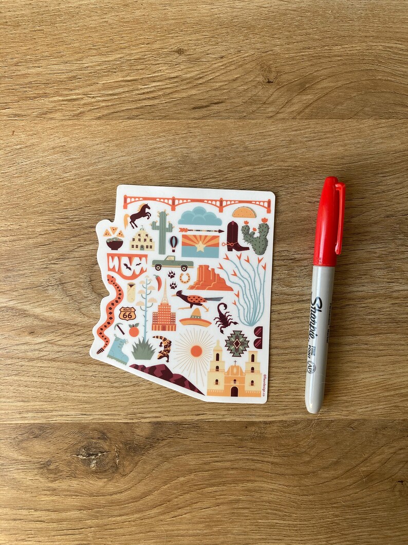 Arizona Vinyl Decal Arizona Sticker Car Decal State | Etsy