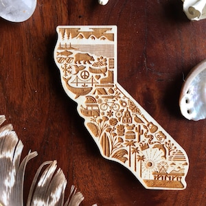 California Magnet, Wooden State Magnet, California Gift, Home State ...