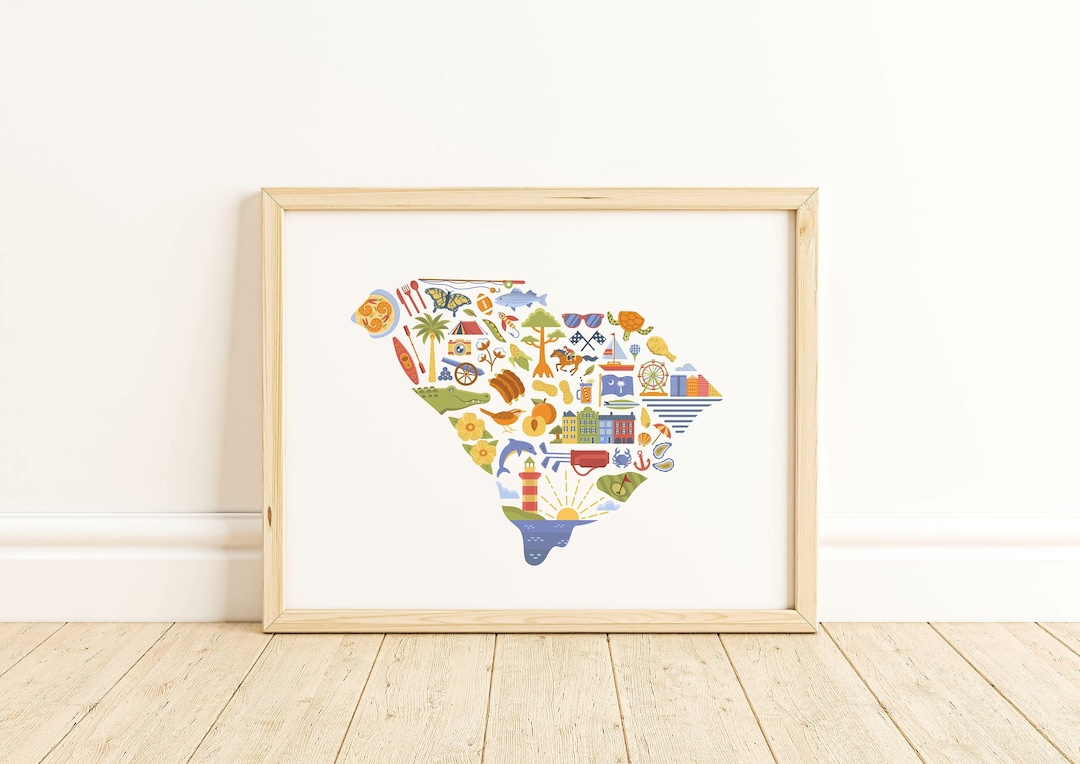 South Carolina Wall Art, South Carolina Gift, Home State Print, Going ...