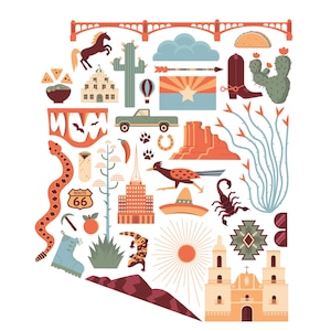 Arizona Vinyl Decal, Arizona Sticker, Car Decal, State Sticker, Outdoor ...