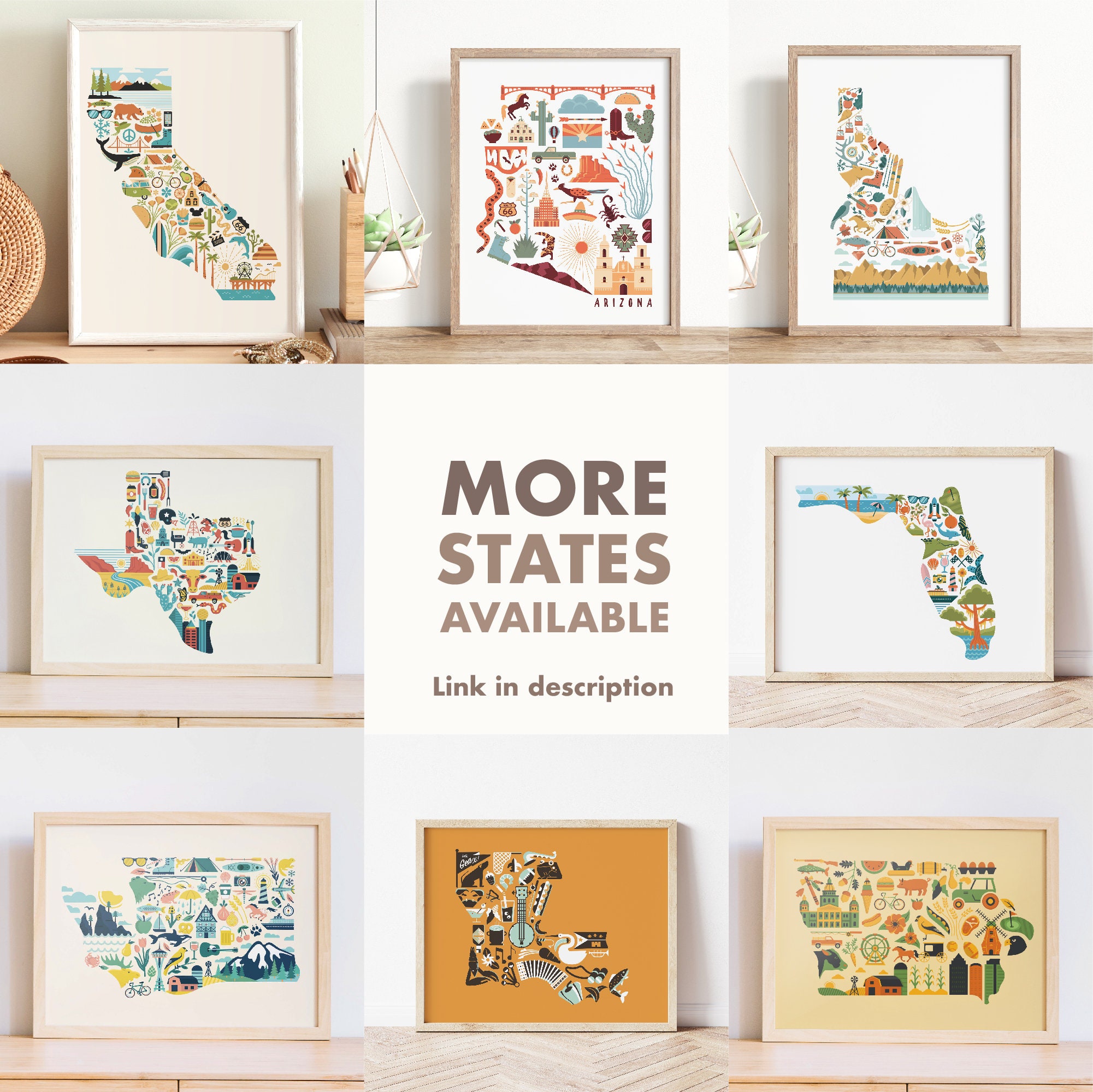 California State Print California Decor California Wall - Etsy