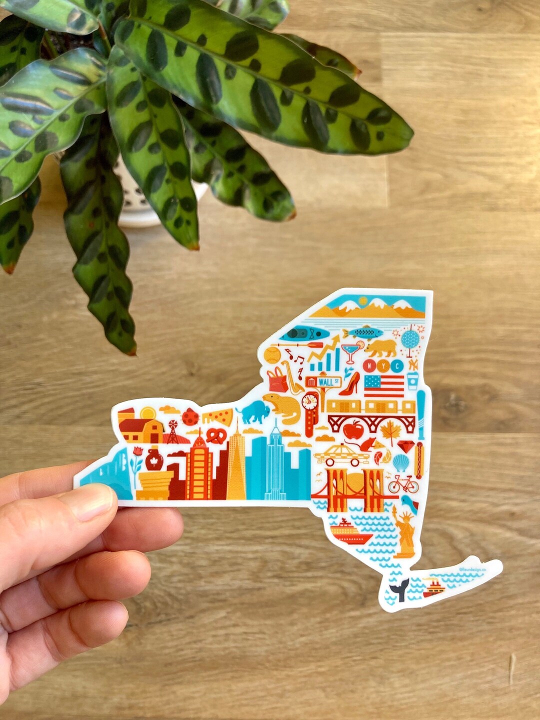 New York Sticker, New York Souvenir, New York State Gift, Vinyl State ...