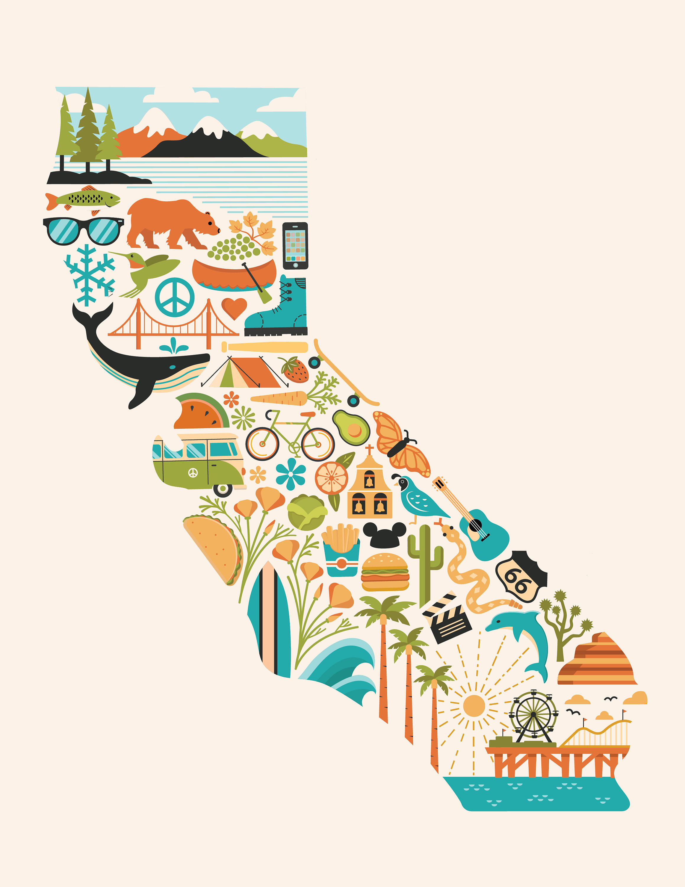 California State Print California Decor California Wall - Etsy