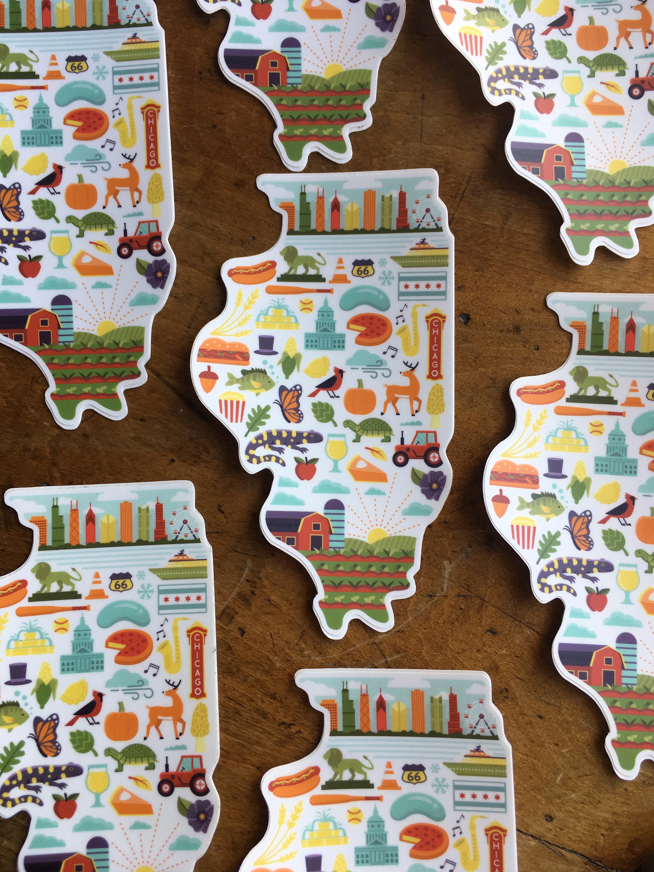 Illinois Sticker, Illinois Decal, State Map Sticker, Waterproof Water ...