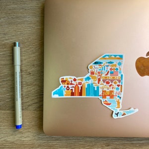 New York Sticker, New York Souvenir, New York State Gift, Vinyl State ...